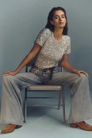Rag & Bone Featherweight Sofie High-rise Wide-leg Embellished Jeans Blue