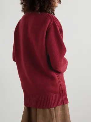 Sasuphi Convertible Oversized Cutout Ribbed Cashmere Turtleneck Mini Dress
