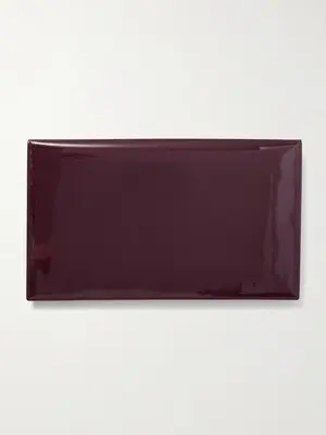 Saint Laurent Uptown Patent-leather Pouch - Burgundy