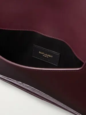 Saint Laurent Uptown Patent-leather Pouch - Burgundy