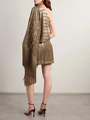 TALLER MARMO Eternity One-sleeve Sequined Mini Dress
