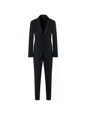 Giorgio Armani Soho Line Single-breasted Tuxedo In Wool Crêpe - Black
