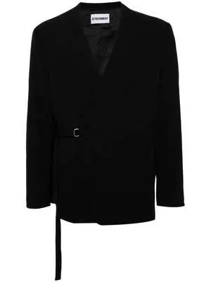 Attachment V-neck Wool Blazer - Black