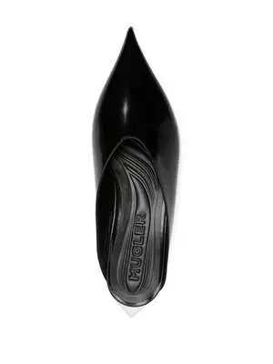 MUGLER Patent Leather Fang Flat Mules