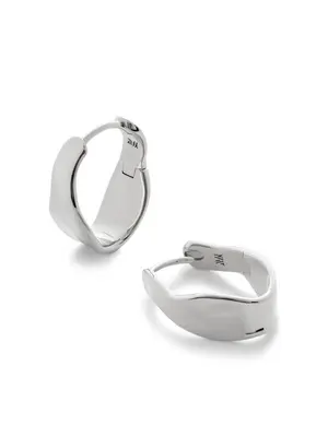 Monica Vinader Medium The Wave Hoop Earrings - Silver