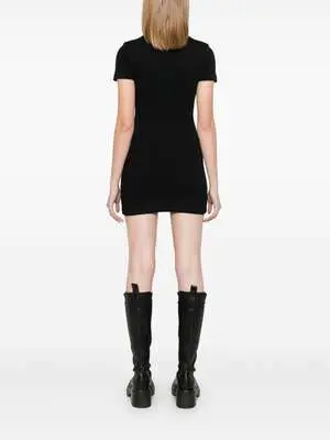 Gcds Logo-embroidered Mini Dress - Black