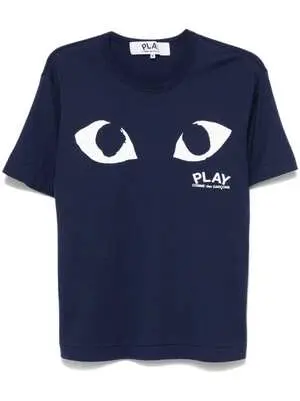 Play Comme Des Garcon Logo-print T-shirt - Blue