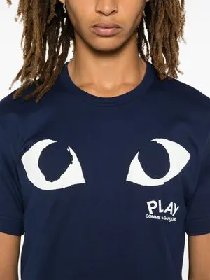 Play Comme Des Garcon Logo-print T-shirt - Blue
