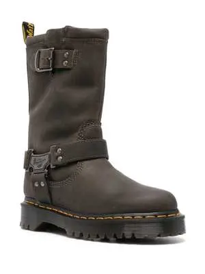 Dr. Martens Anistone Leather Biker Boots - Grey