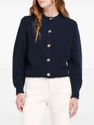 BARRIE Chunky Cashmere Cardigan - Blue