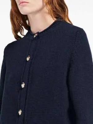 BARRIE Chunky Cashmere Cardigan - Blue