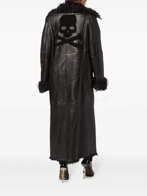 Philipp Plein Skull & Bones Shearling Coat