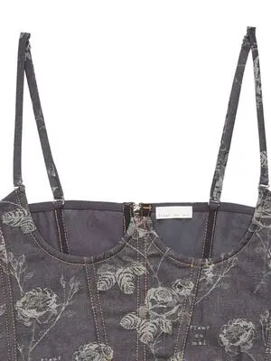 FLEUR DU MAL No Cup Jacquard Bustier - Blue