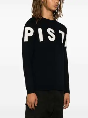 Perfect Moment Piste" Intarsia Knit Crew Neck Sweater - Blue