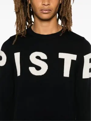 Perfect Moment Piste" Intarsia Knit Crew Neck Sweater - Blue