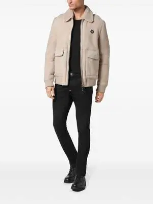 Philipp Plein Logo-patch Shearling Jacket