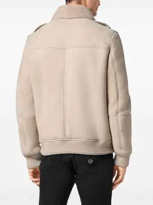 Philipp Plein Logo-patch Shearling Jacket