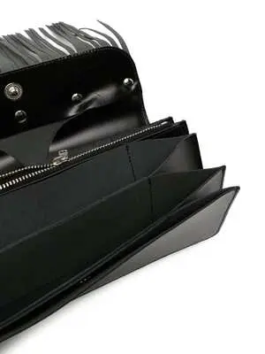 Comme Des Garçons Stud-embellished Fringed Leather Wallet - Black