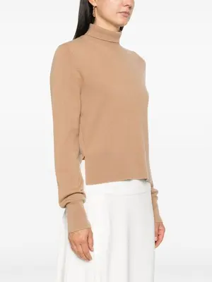 TOTEME Cropped Turtleneck Sweater - Neutrals