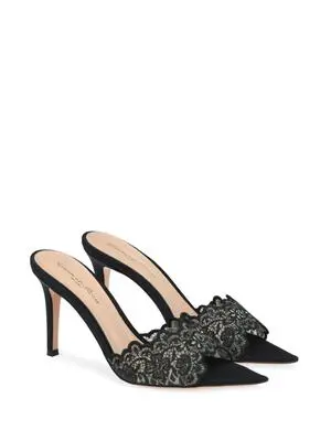 GIANVITO ROSSI 85mm Lace-appliqué Mules