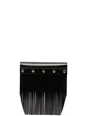 Comme Des Garçons Stud-embellished Fringed Leather Wallet - Black