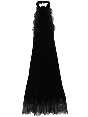 NISSA Floral-appliqué Midi Dress