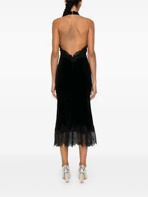 NISSA Floral-appliqué Midi Dress