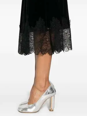 NISSA Floral-appliqué Midi Dress