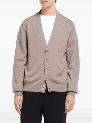 BARRIE Logo-appliqué Cashmere Cardigan - Neutrals
