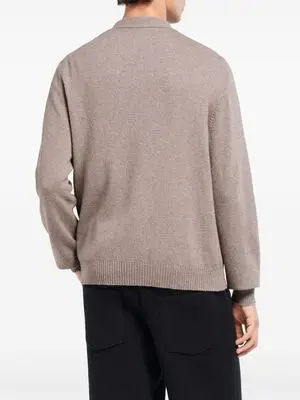 BARRIE Logo-appliqué Cashmere Cardigan - Neutrals