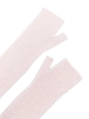BARRIE Cashmere Fingerless Gloves - Pink