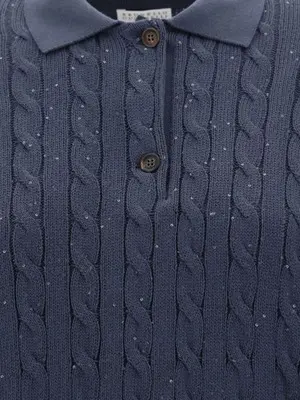 Brunello Cucinelli Sequin-embellished Cable-knit Sweater - Blue