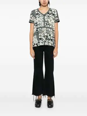 Johnny Was Janie Favorite Short Sleeve Tee - Neutrals