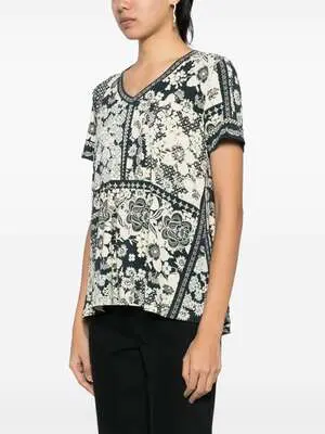 Johnny Was Janie Favorite Short Sleeve Tee - Neutrals