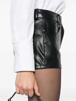 Norma Kamali Faux-leather Mini Shorts