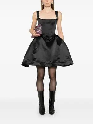 Vivetta Duchess Satin Mini Dress - Black