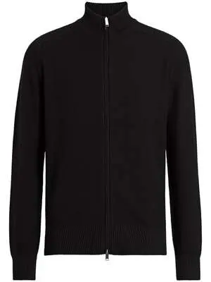 Zegna Cashseta Zip-up Cardigan - Black