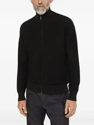 Zegna Cashseta Zip-up Cardigan - Black