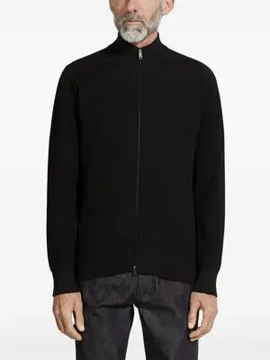 Zegna Cashseta Zip-up Cardigan - Black