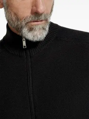 Zegna Cashseta Zip-up Cardigan - Black