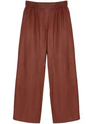 YVES SALOMON Leather Wide-leg Trousers
