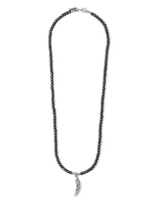 Emanuele Bicocchi Feather Charm Necklace - Silver