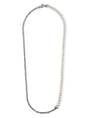 Emanuele Bicocchi Half Pearl Chain Necklace