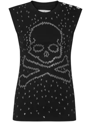Philipp Plein Skull & Bones Tank Top