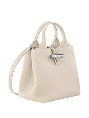 Longchamp Le Roseau S Handbag In Grained Cowhide - Neutrals