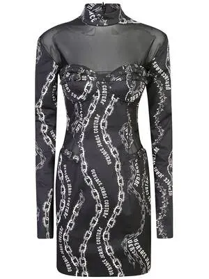 Versace Chain Couture-print Mini Dress