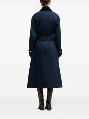 AMI Paris Belted Cotton Trench Coat - Blue