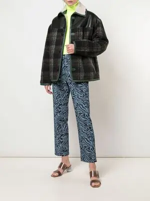 Opening Ceremony Tartan-check Shearling-collar Jacket