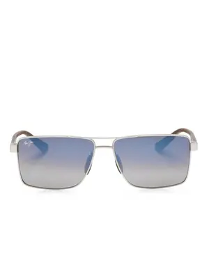 Maui Jim Piha Rectangle-frame Sunglasses - Silver
