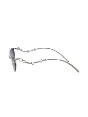 SWAROVSKI Gunmetal Cat-eye Sunglasses - Silver